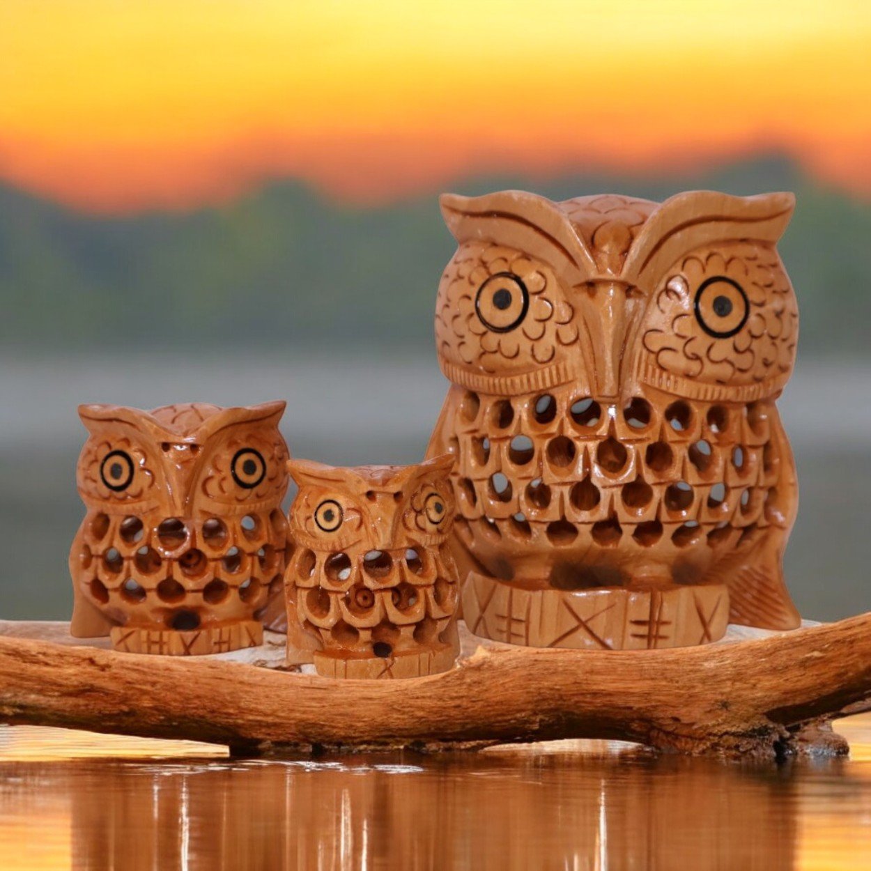 Three Owl Family Set – A Symbol of Wisdom & Prosperity - UPR World